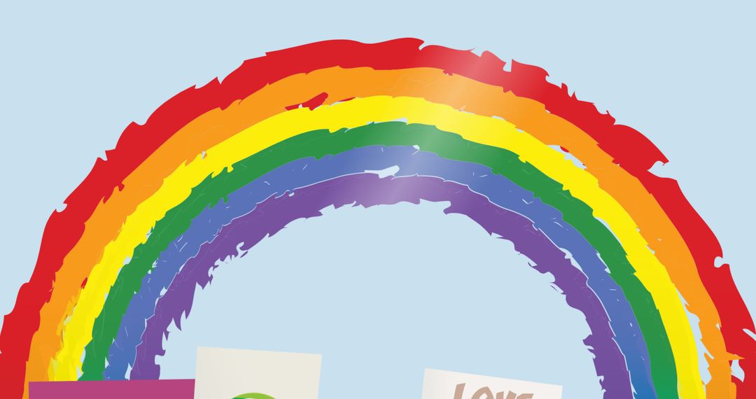 LGBTQ Empowerment with Posters and Rainbow Flag Illustration - Download ...
