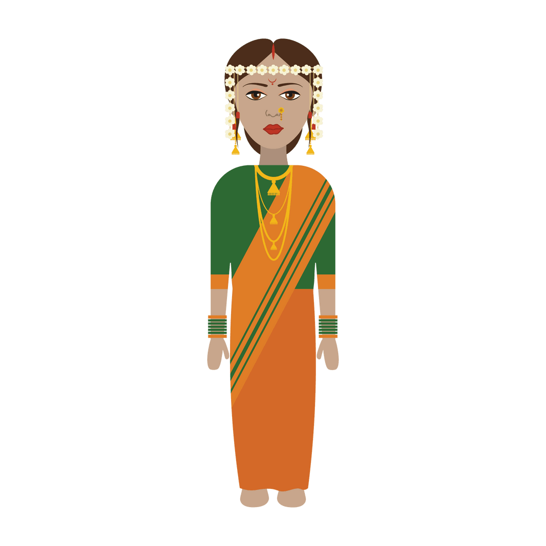 Traditional Woman Illustration Icon on Transparent Background - Free ...