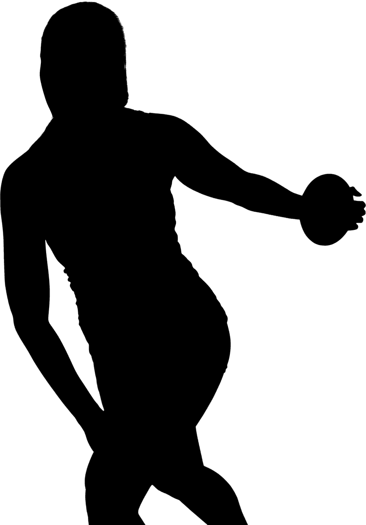 Female Athlete Silhouette Discus Throw Transparent Background - Free ...