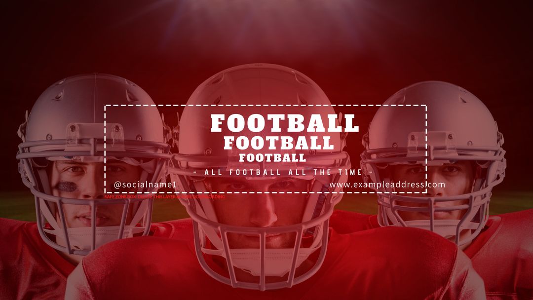 Promoting sports events, two football players ready for action ...