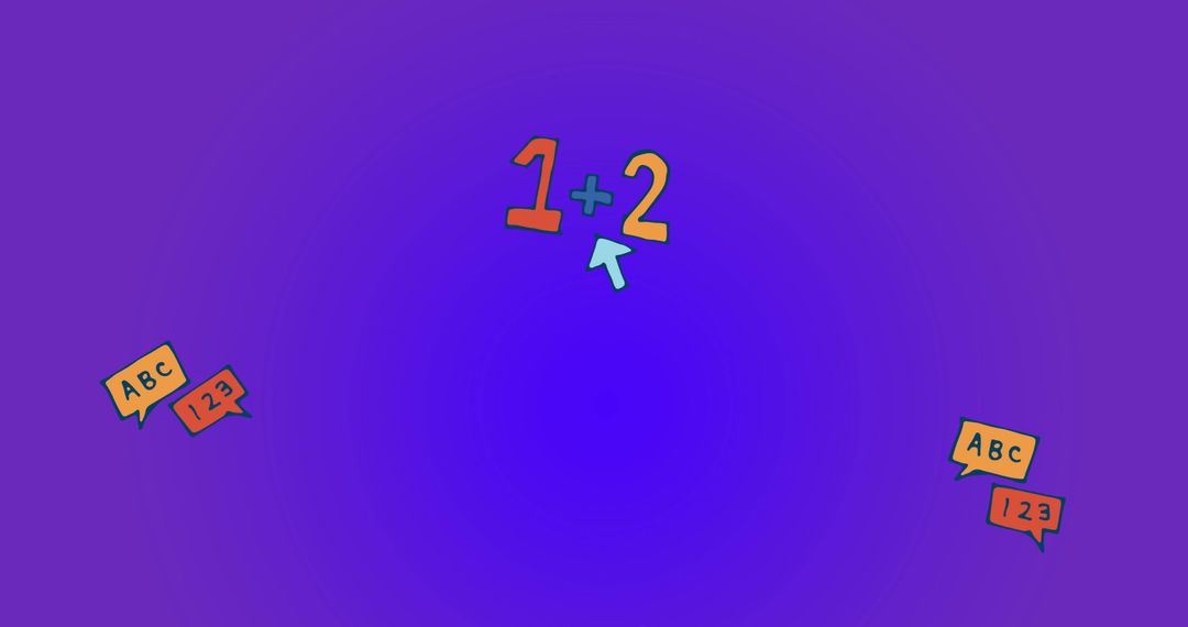 Colorful Educational Math Illustration on Purple Background - Free ...