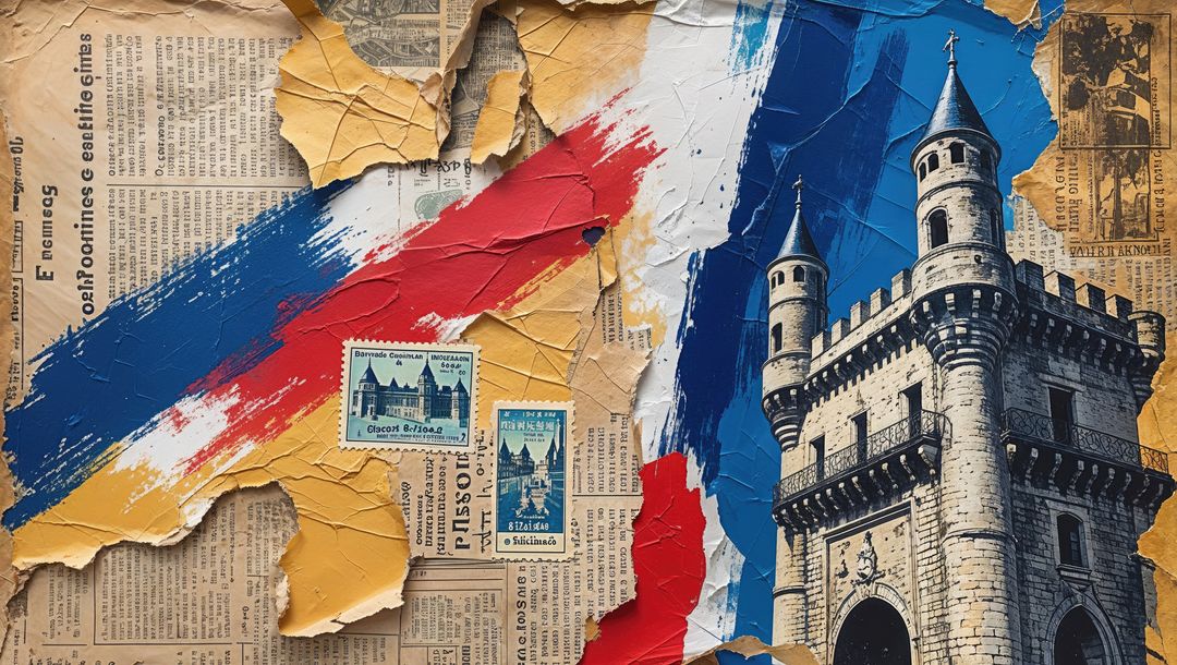 Vintage Collage with Castle Turret and Patriotic Colors - Free Stock ...