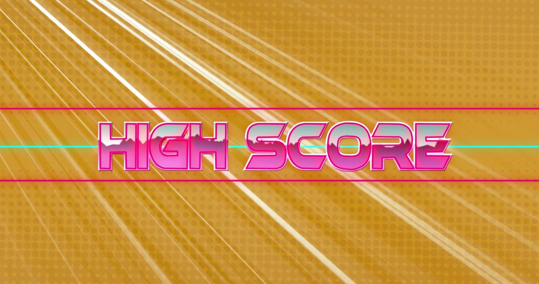 Retro Neon High Score Arcade Graphic with Teal Strip - Free Stock Photo ...