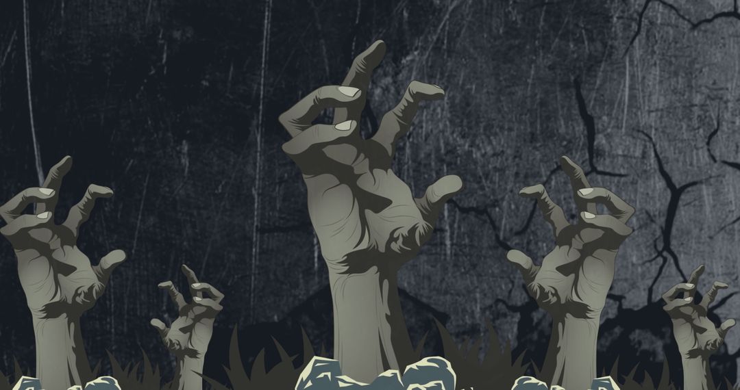 Zombie Hands Rising Halloween Illustration - Free Stock Photo | Pikwizard