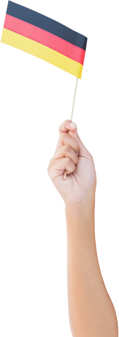 Transparent German Flag held by Hand Celebrating and Cheering ...