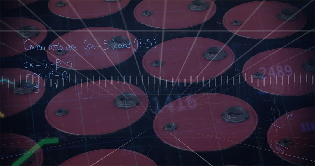 Rotating Circular Disk in Futuristic Data Visualization Lab