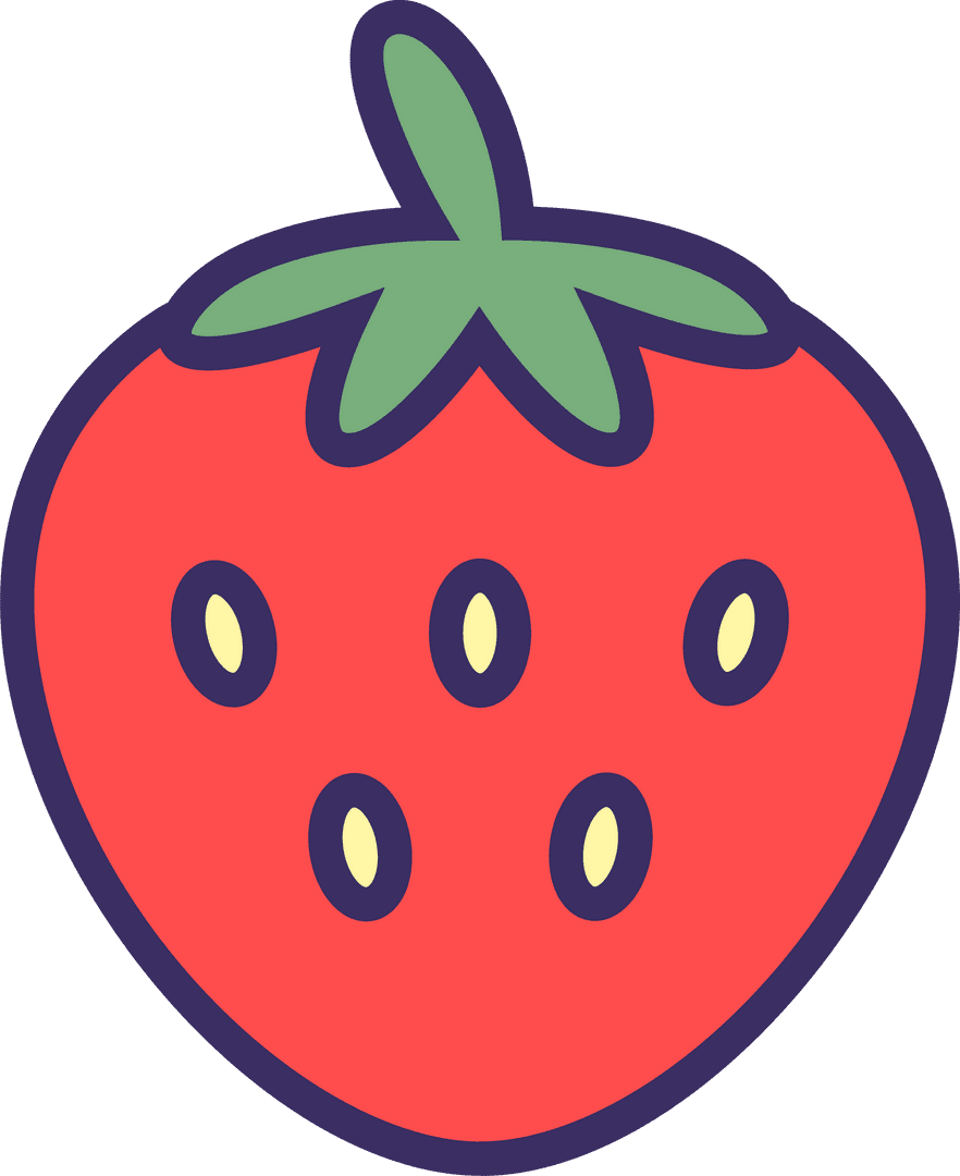 Flat Design Strawberry Illustration with Transparent Background - Free ...