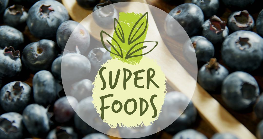 Blueberries with Superfoods Label Promoting Healthy Eating - Free Stock ...