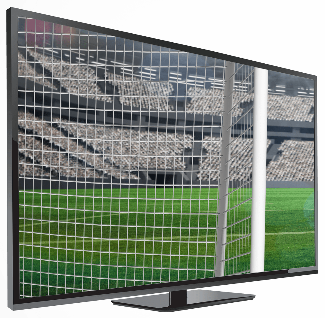 Transparent TV Screen with Football Stadium Background Illustration ...