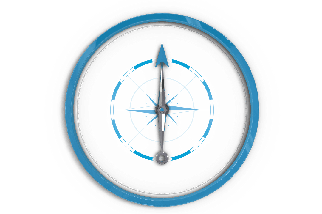 Digital Compass with Blue Accents on Transparent Background - Free ...