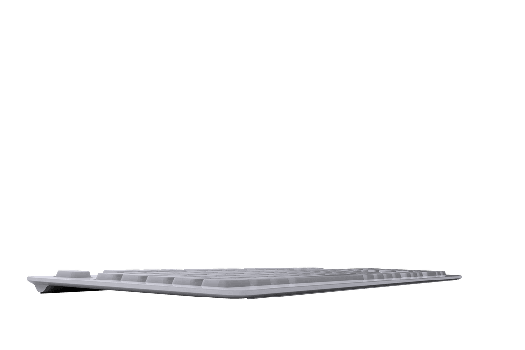 Perspective Illustration of Computer Keyboard on Transparent Background