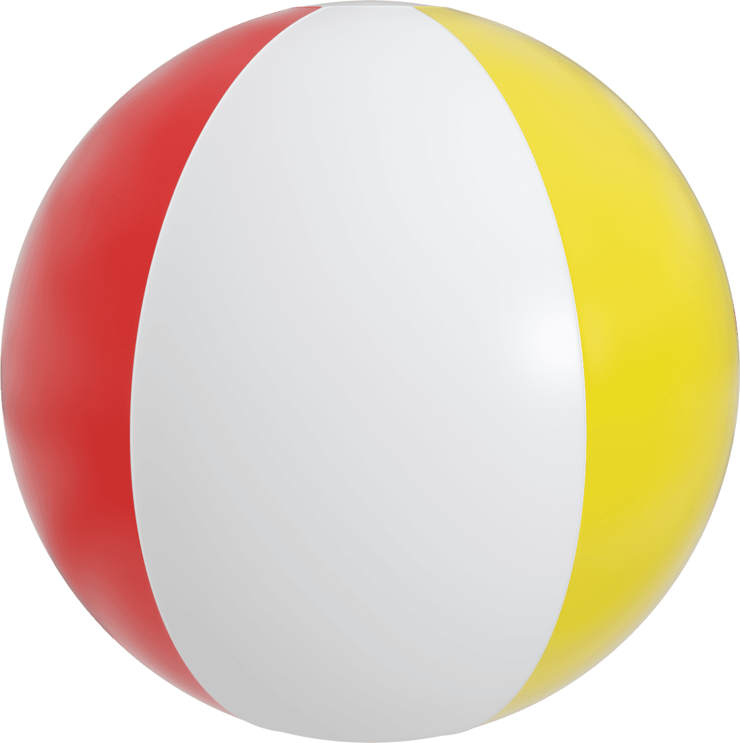 Colorful Beach Ball on Transparent Background for Summer Fun Design ...