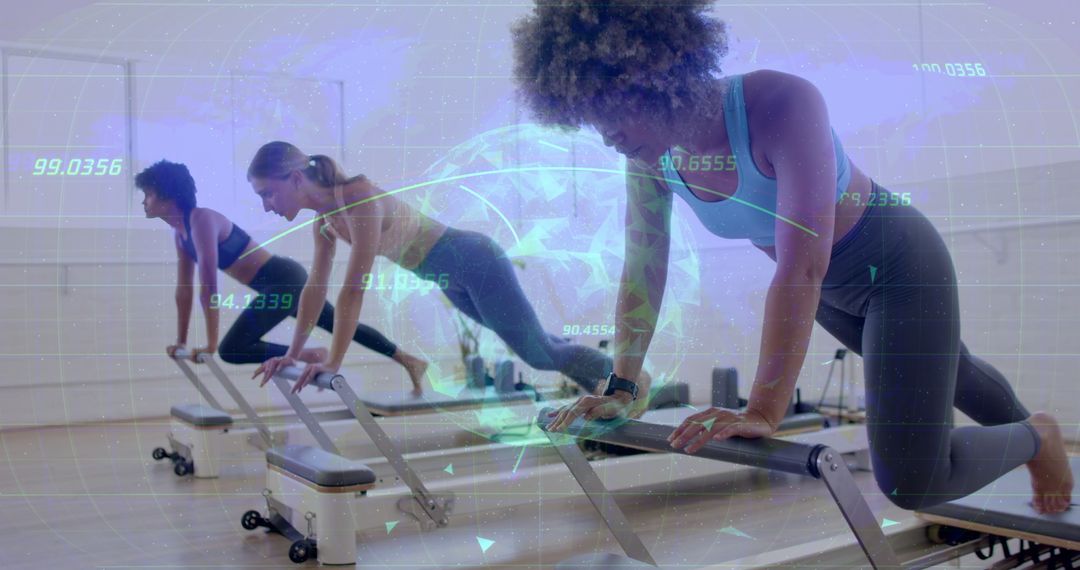 Women engaging in high-tech pilates reformer exercise class - Free ...