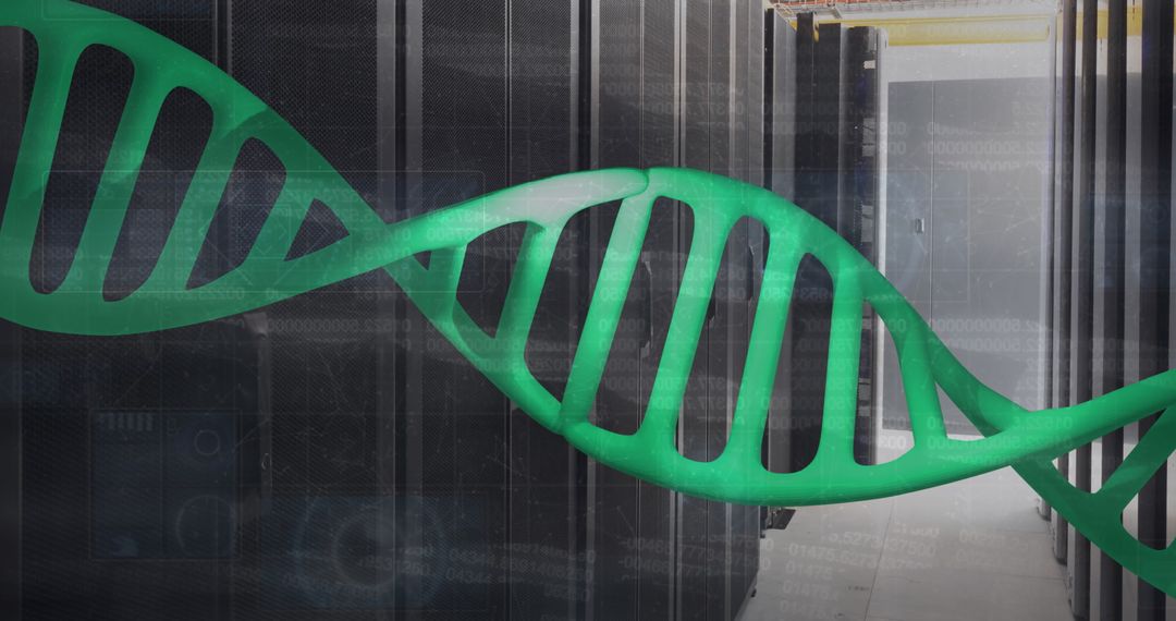 Green DNA Helix Overlaying Data Corridor Technology Fusion - Free Stock ...
