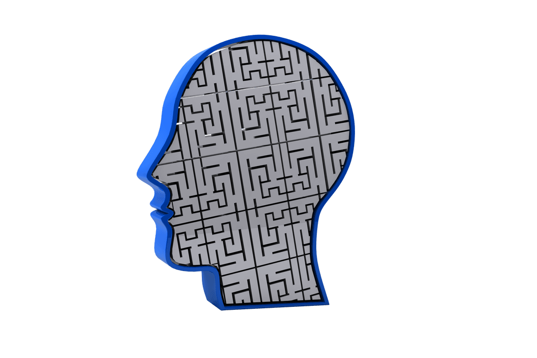 Maze Pattern Head Silhouette on Transparent Background - Free Stock Png ...