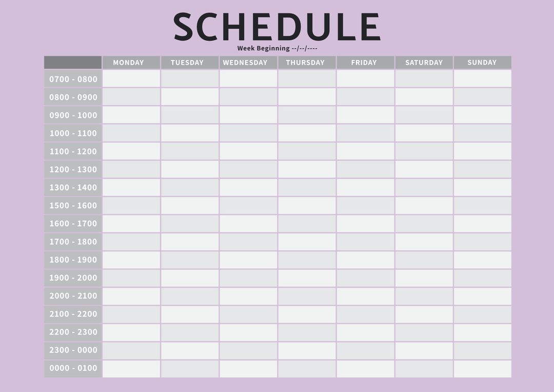 Weekly Time Management Schedule Template on Pastel Background - Free ...