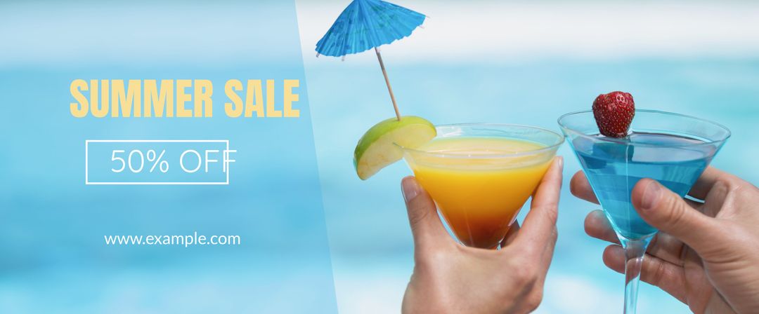 Summer Cocktail Sale Promotion by the Ocean - Free Stock Template ...