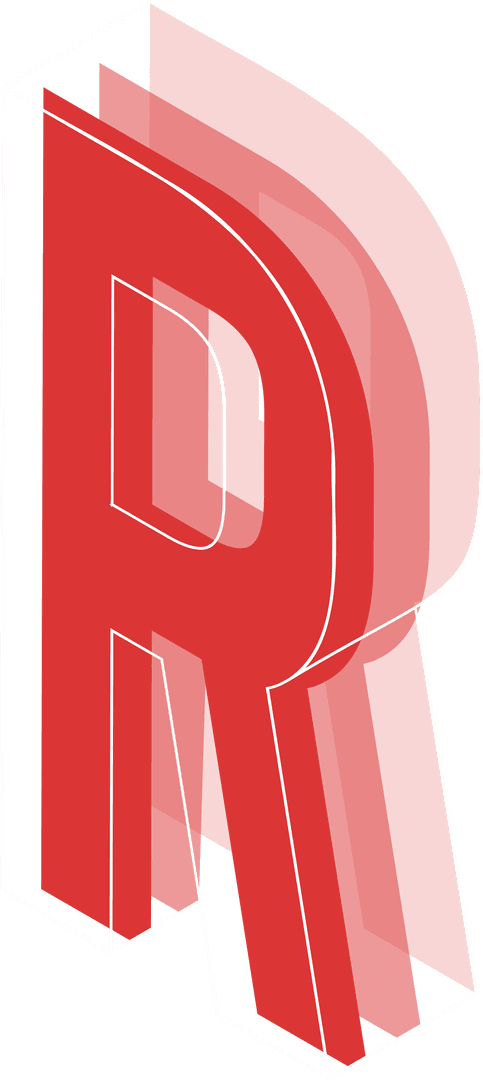 Layered Red 3D R Letter on Transparent Background - Free Stock Png ...