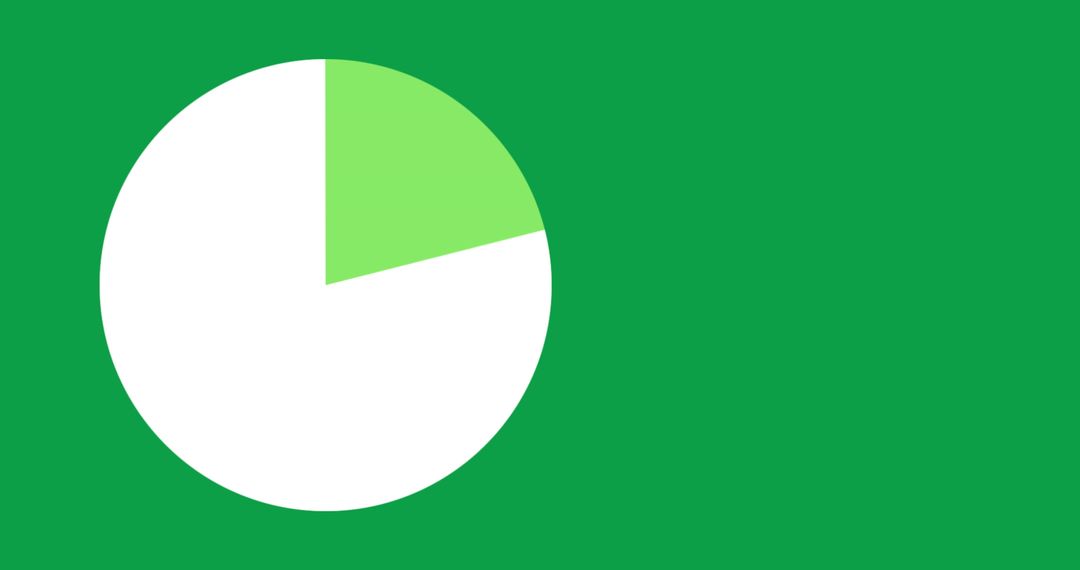 Minimalistic Pie Chart with Green Segment on Dark Background