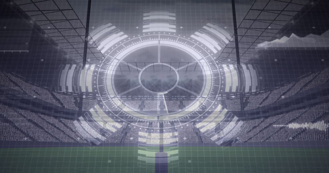 Digital Interface Overlays Modern American Football Stadium - Free ...
