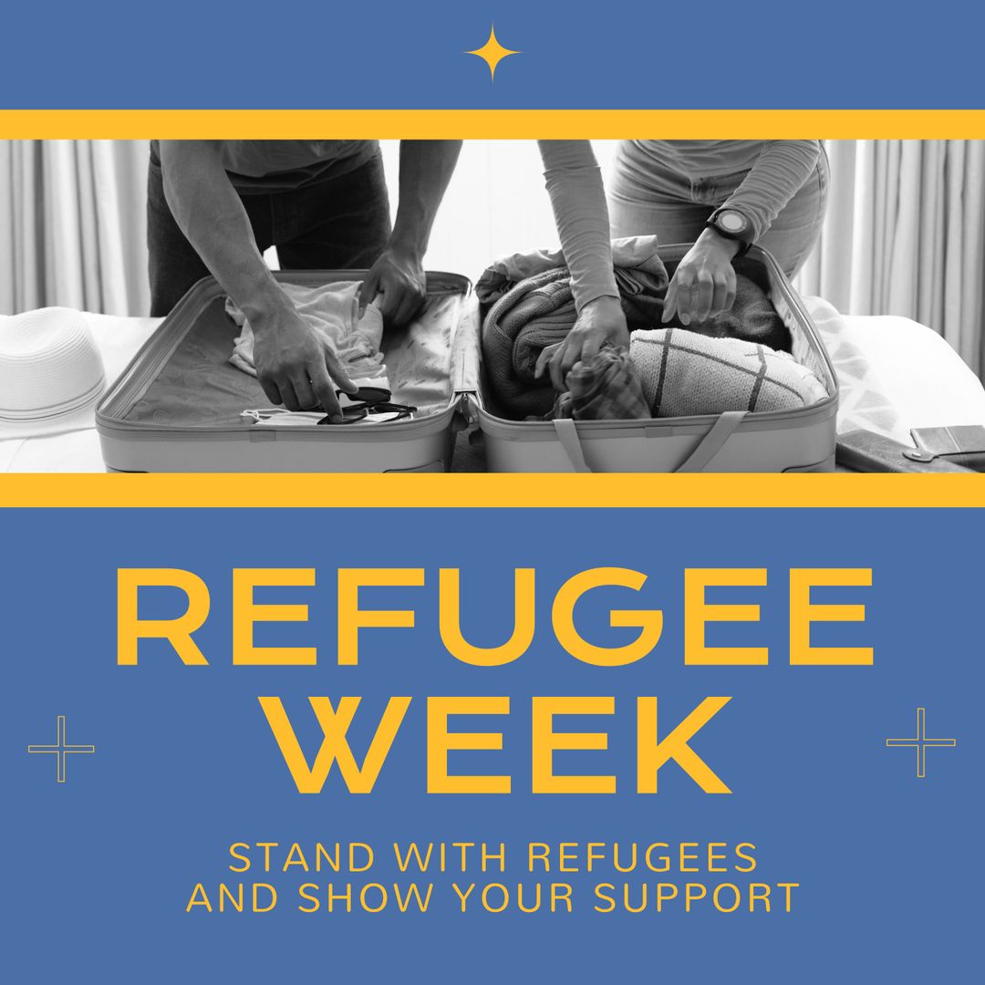Refugee Week Campaign with Couple Packing Luggage - Free Stock Template ...