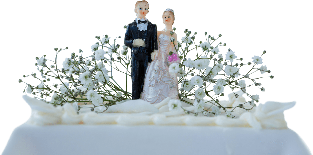 Transparent Wedding Cake Toppers with Elegant Couple Figurines