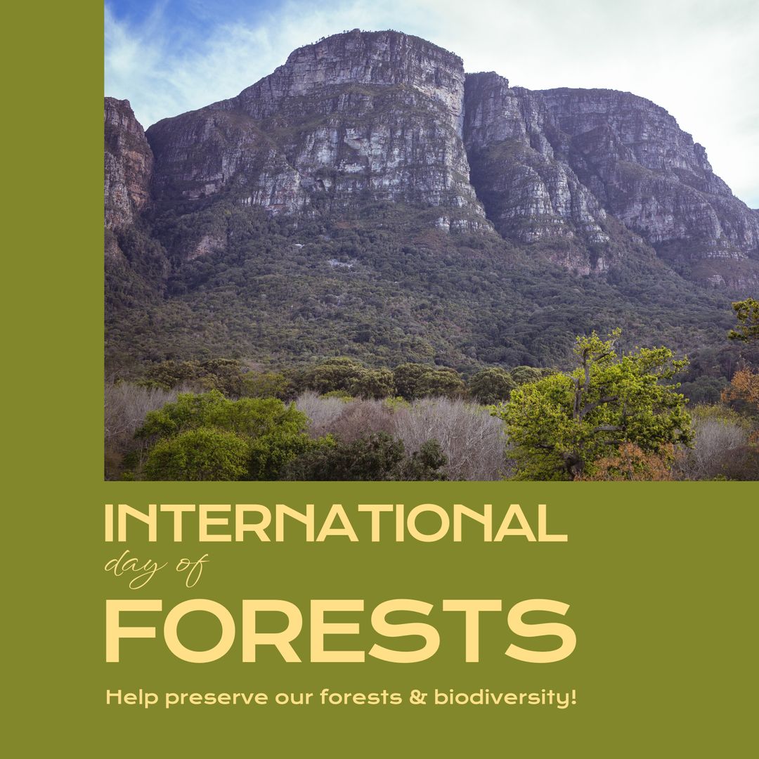 International day of forests poster with scenic mountain - Free Stock ...