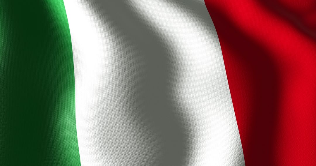 Waving Italian Flag Symbolizing National Pride