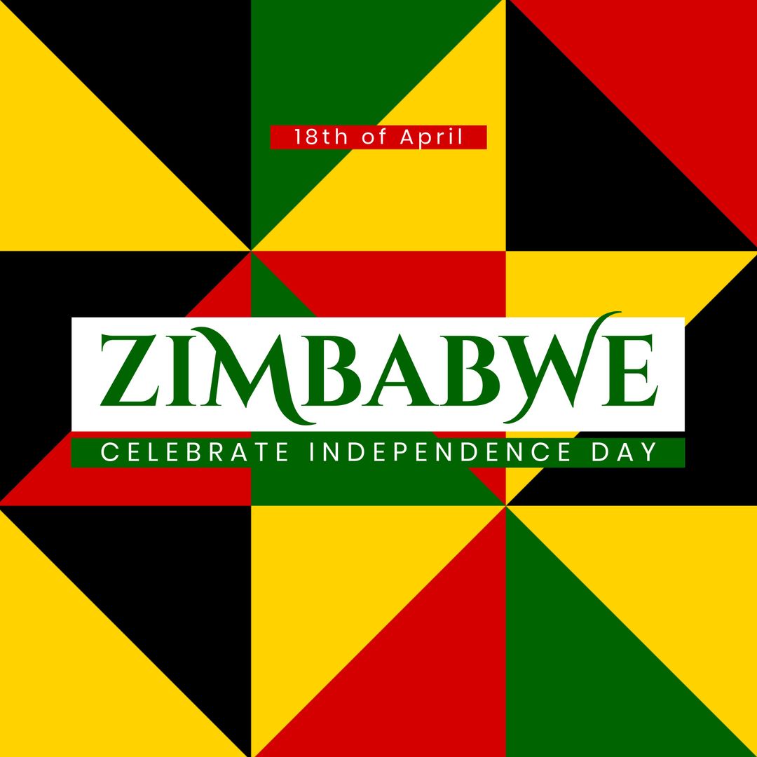 Zimbabwe Independence Day Celebration Banner with Flag Colors - Free ...