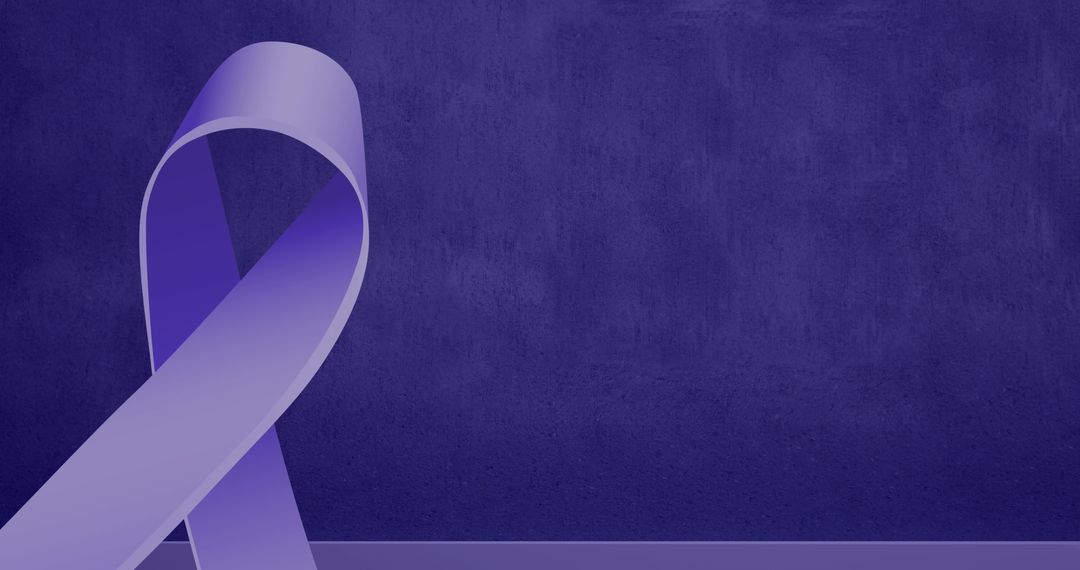 Purple Ribbon Symbolizing Epilepsy Awareness on Dark Background