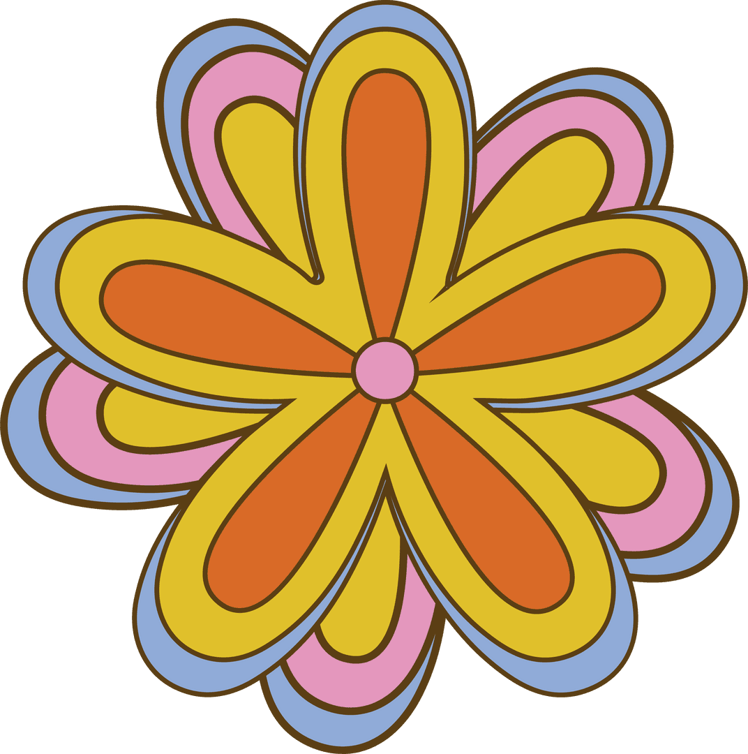 Colorful Layered Flower Illustration on Transparent Background - Free ...