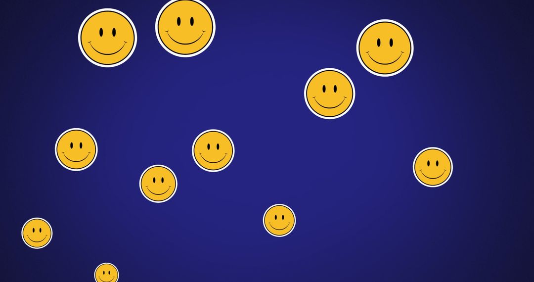 Smiley Face Emojis Floating on Blue Background - Download Free Image ...
