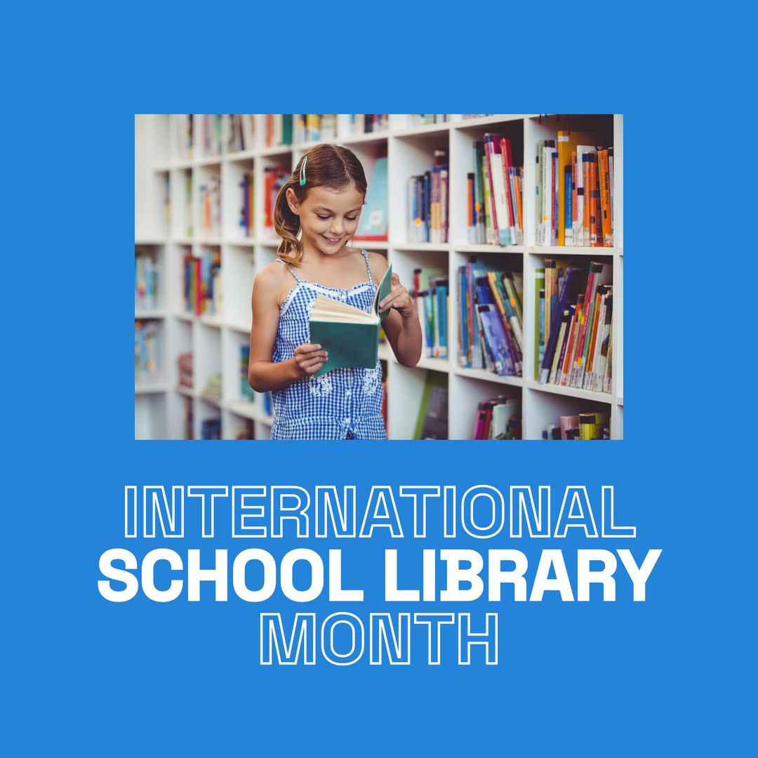 Girl reading in school library celebrating school library month - Free ...