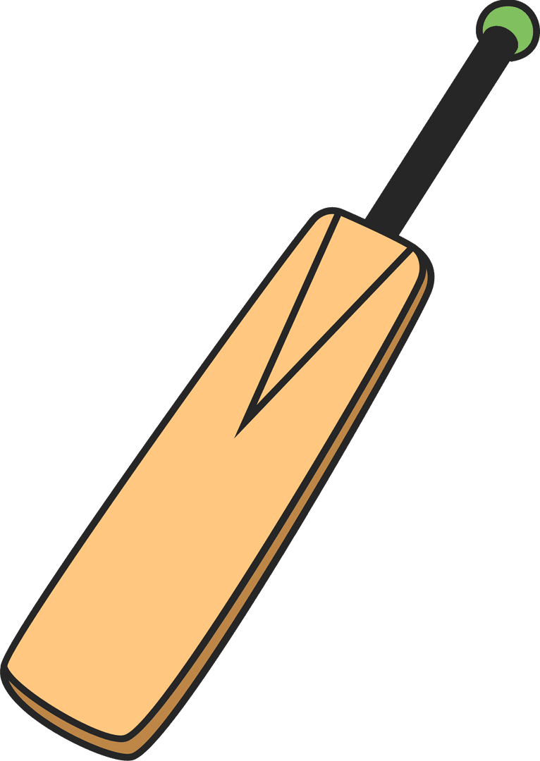 Stylized Cricket Bat Illustration on Transparent Background - Free PNG ...
