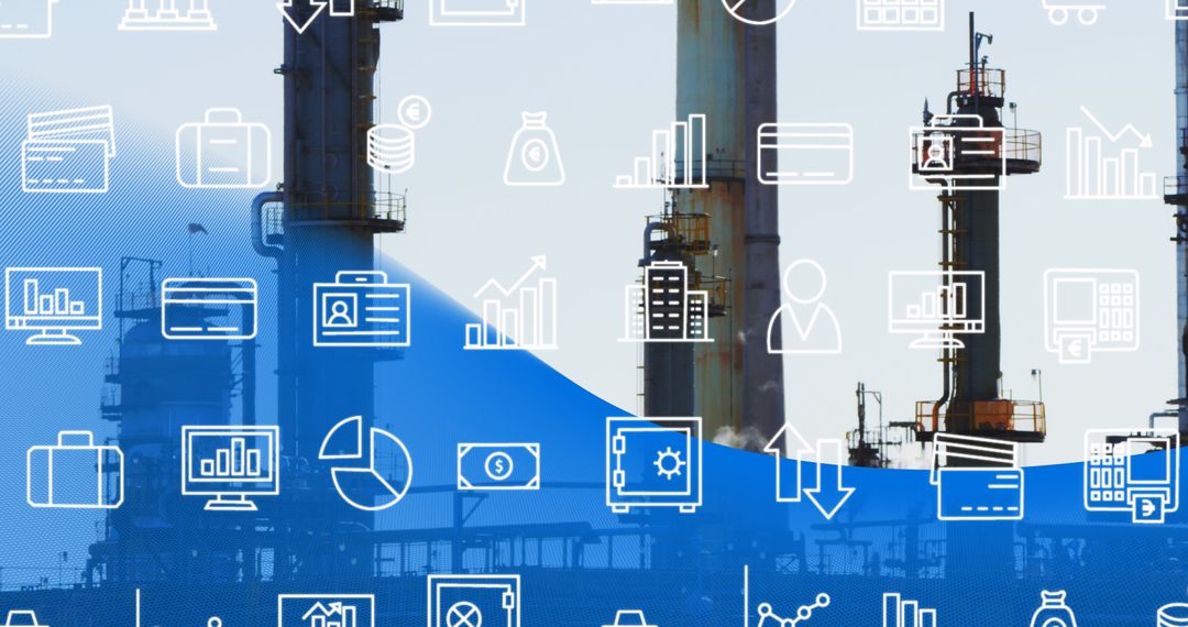 Data Overlay on Industrial Refinery Landscape - Free Stock Photo ...