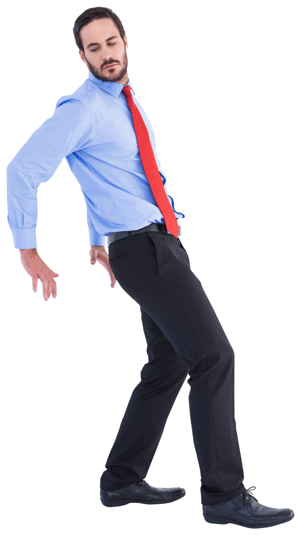 Transparent Background Man Posing in Formal Attire, Striking Humorous ...