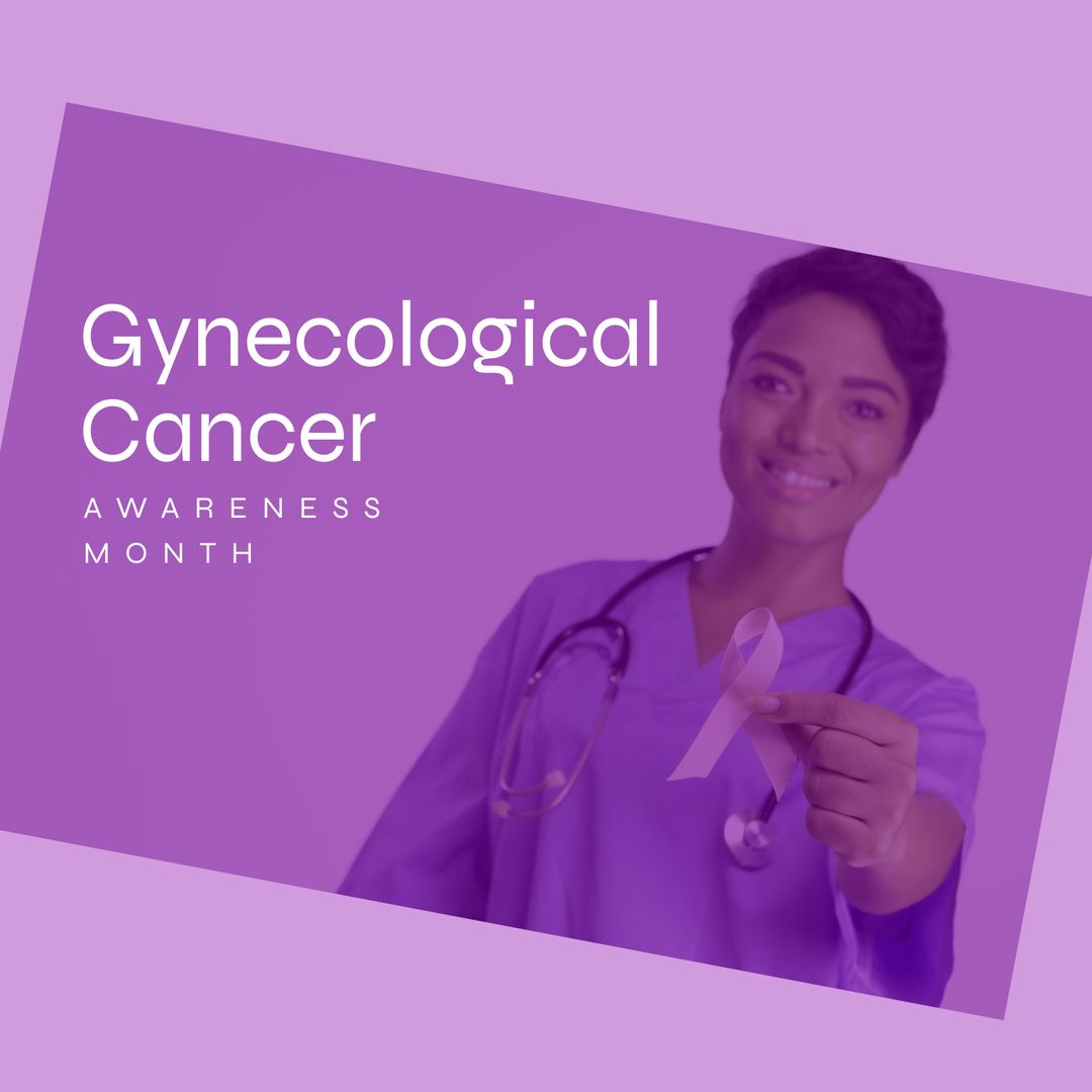 Biracial Female Doctor Promoting Gynecological Cancer Awareness Month