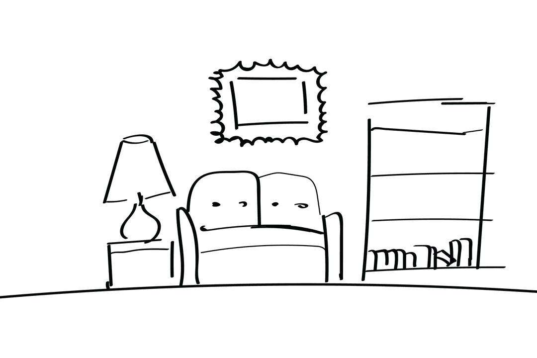Minimalist transparent living room illustration with furniture - Free ...