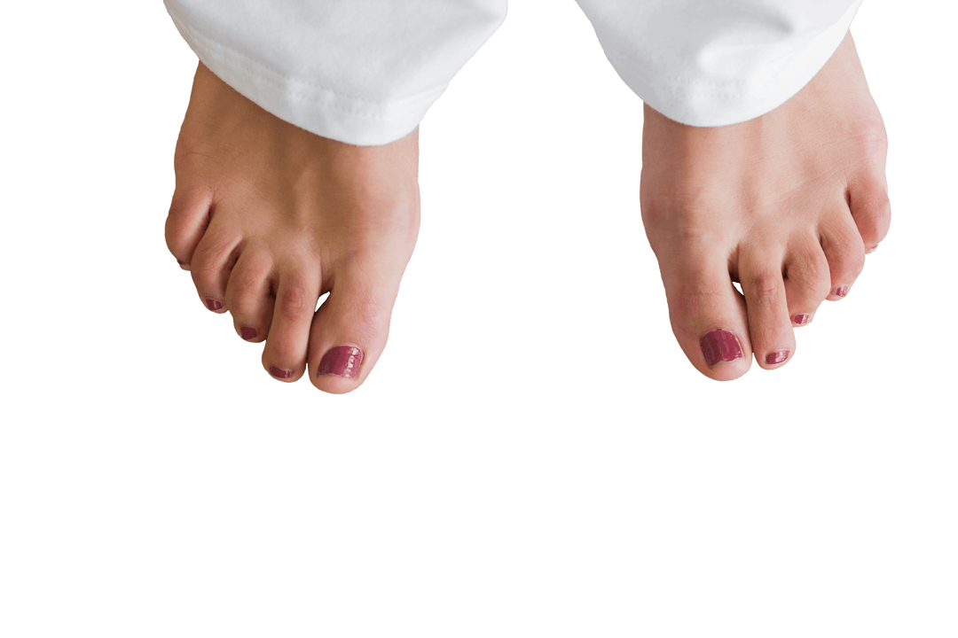 Female Feet with Red Nail Polish Isolated on Transparent Background ...