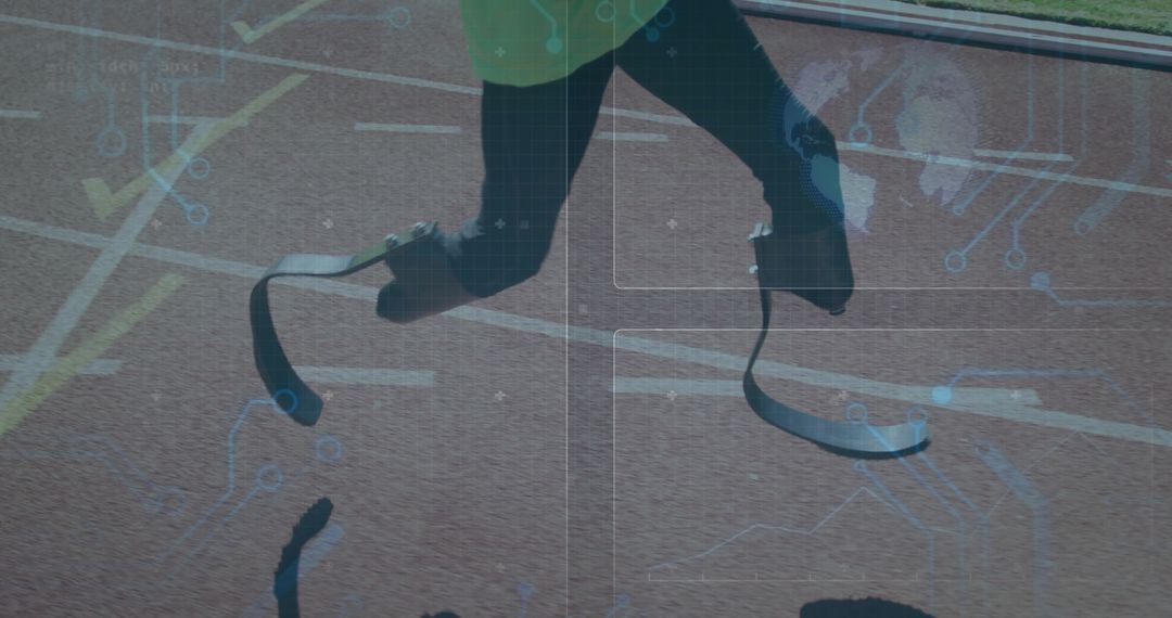 Paralympic Athlete Running with Prosthetic Legs on Track - Download ...