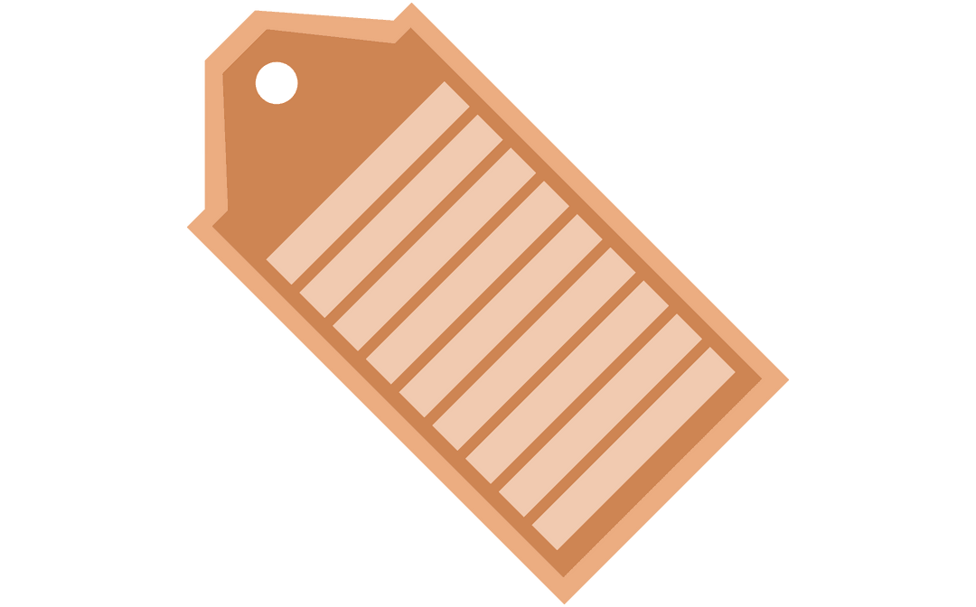 Brown Retail Tag with Copy Space on Transparent Design