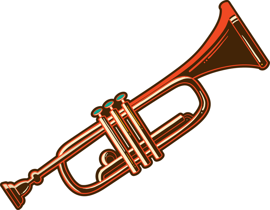 Vector Illustration of Stylized Trumpet on Transparent Background ...