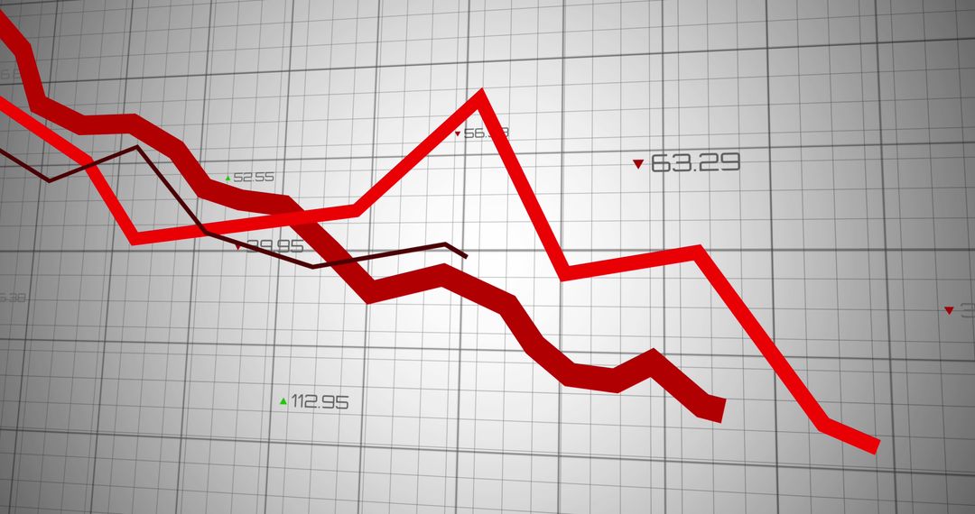 Financial Market Decline Illustrated on Grid Chart - Free Stock Photo ...