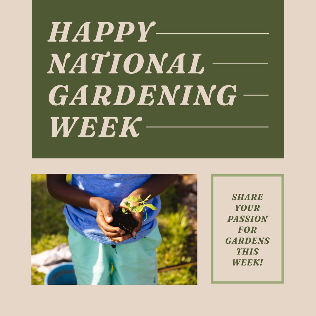 Celebrating National Gardening Week with Child Holding Young Plant ...