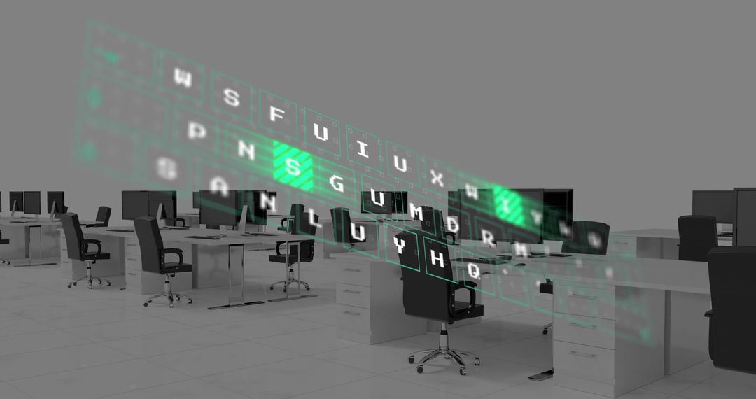 Digital Keyboard Overlay in Modern Office Environment - Free Stock ...
