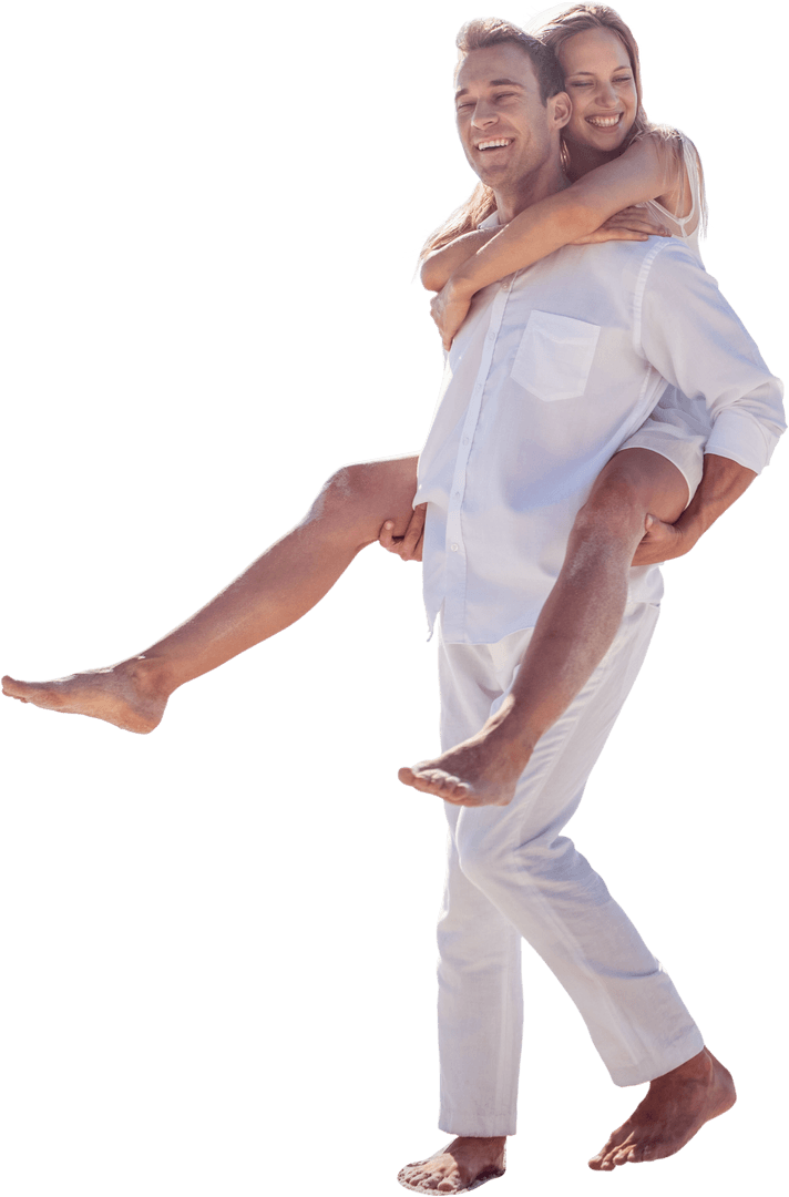 Happy Caucasian Couple Enjoying Playful Moment on Transparent ...
