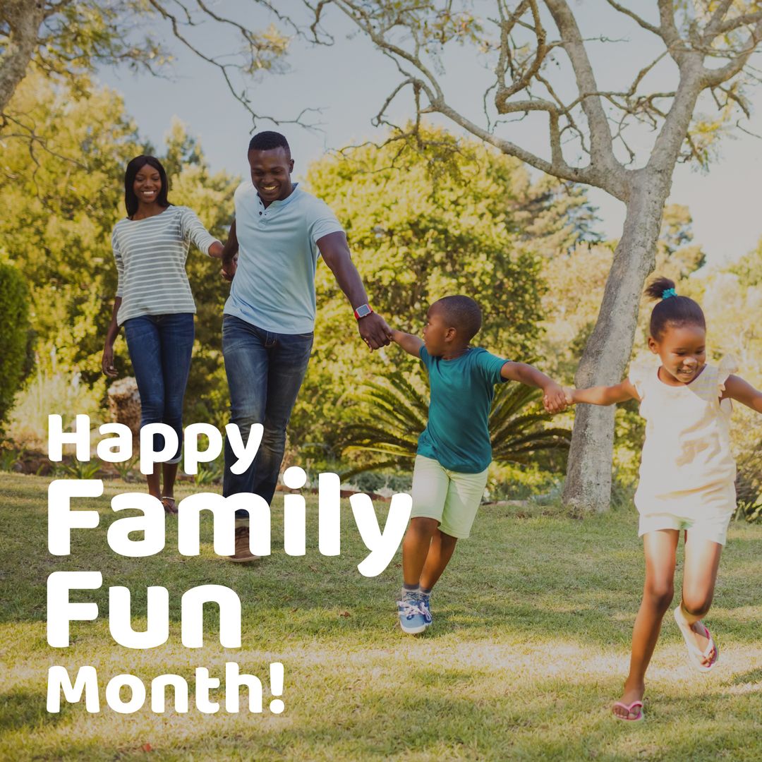 Family Playing in Park Celebrating Fun Month - Free Stock Template ...