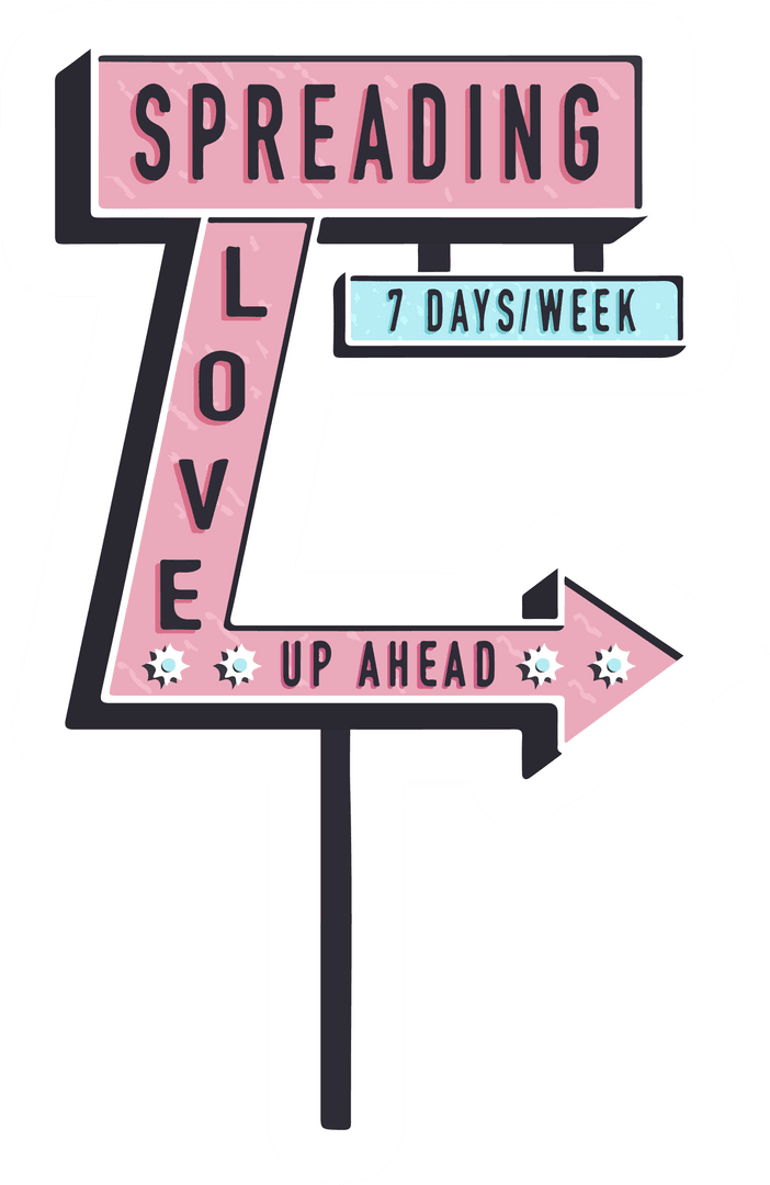 Spreading Love Pink Motivational Sign on Transparent Background - Free ...