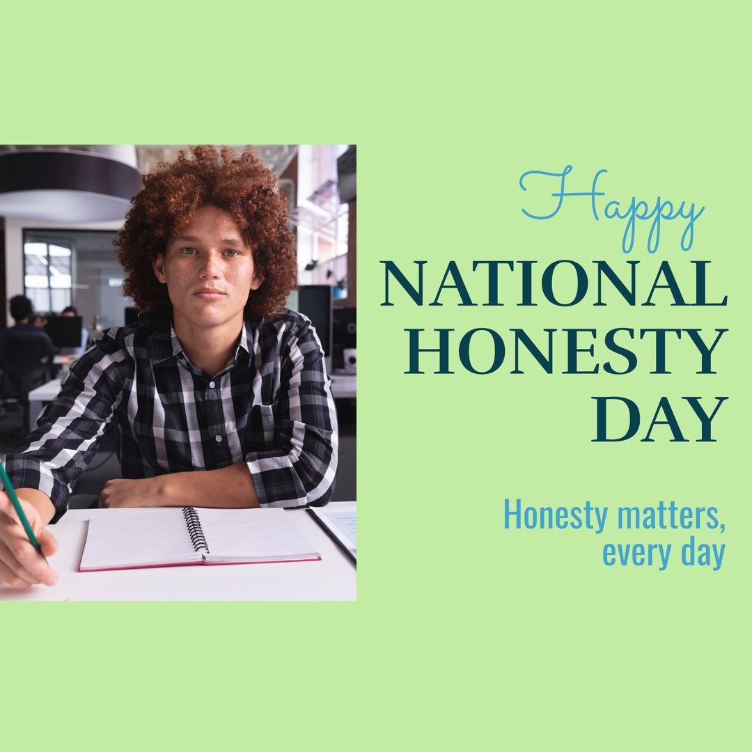 National Honesty Day Celebration Young Professional at Office Desk ...