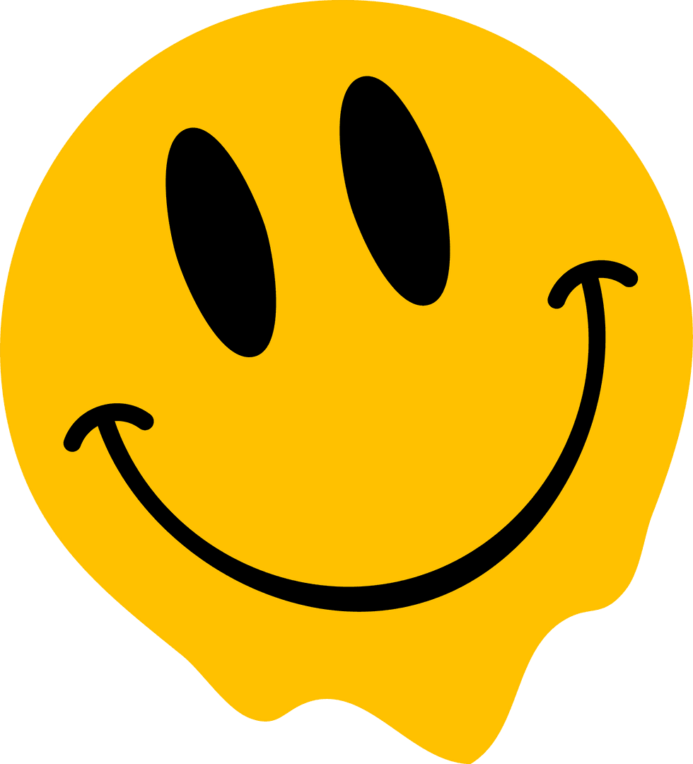 Melting Yellow Smiley Face on Transparent Background - Free Stock Png ...